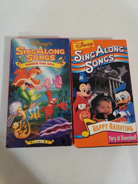 DISNEY SING ALONG Songs VHS Lot of 2 under the sea and Happy haunting ...