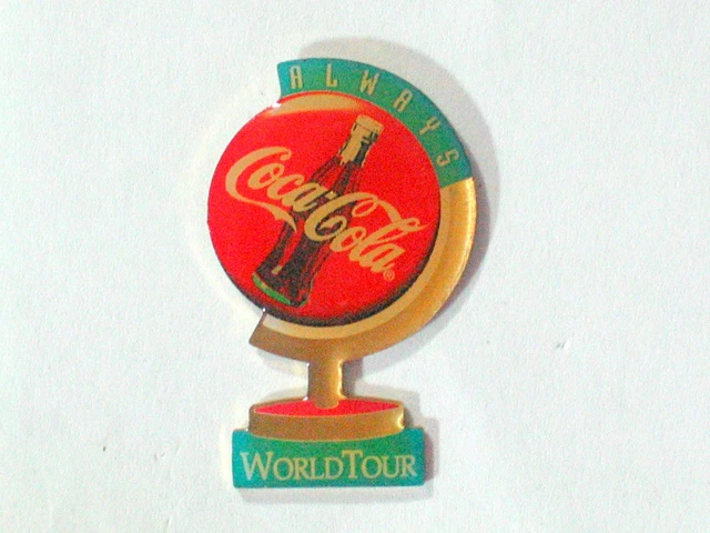 COCA COLA WORLD Tour Pin Badge , Always Coca Cola World Globe Pin ...