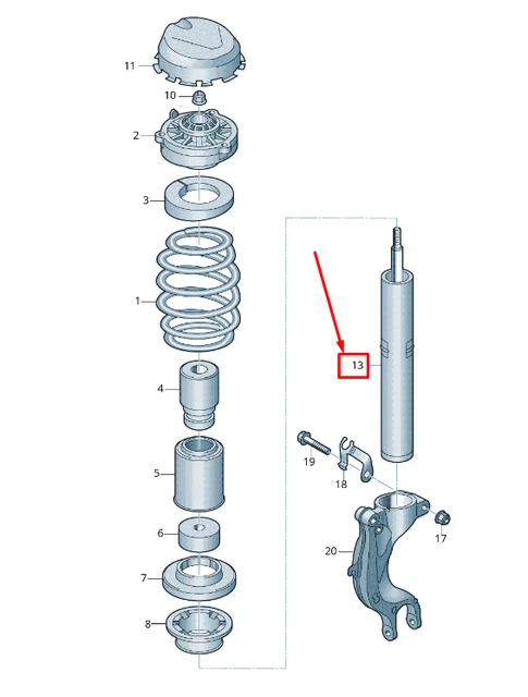 AUDI Q7 4M Front Gas Coil Spring 4M0413031S NEW ORIGINAL £238.86 ...