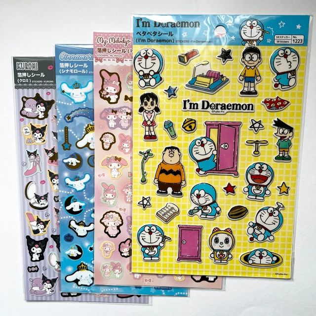 DAISO SANRIO KUROMI My Melody Cinnamoroll Doraemon SR Stickers 4 type ...
