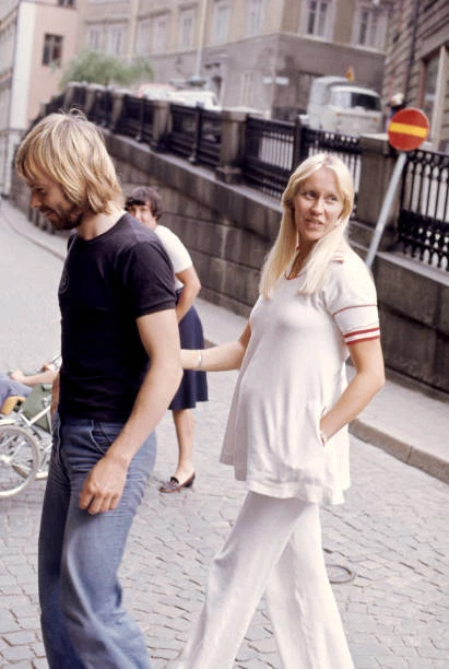 BJORN ULVAEUS WIFE Agnetha Faltskog supergroup ABBA arrive their P- Old ...