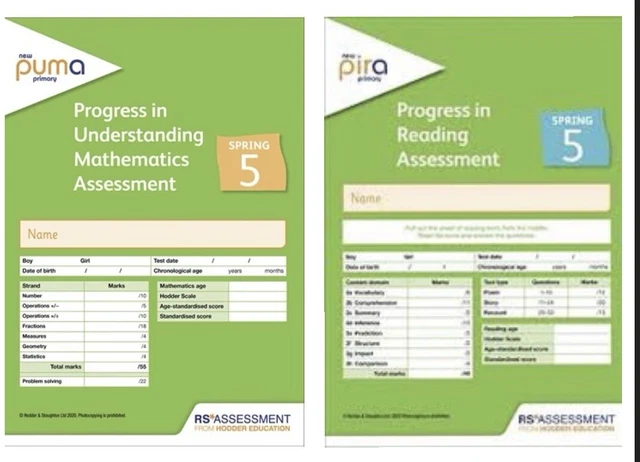 NEW PUMA & PIRA Test Papers - YEAR 5 [SPRING] With Mark Scheme (Answers ...
