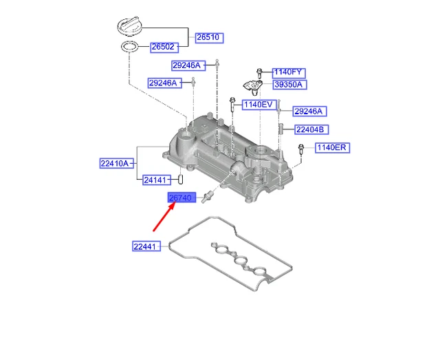 HYUNDAI KONA MK1 PCV Valve 2674004100 NEW GENUINE EUR 31,52 - PicClick FR