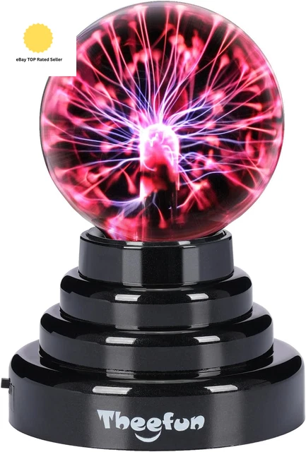 3 INCH PLASMA Ball Lamp, USB or Battery Powered Lightning Globe Touch ...