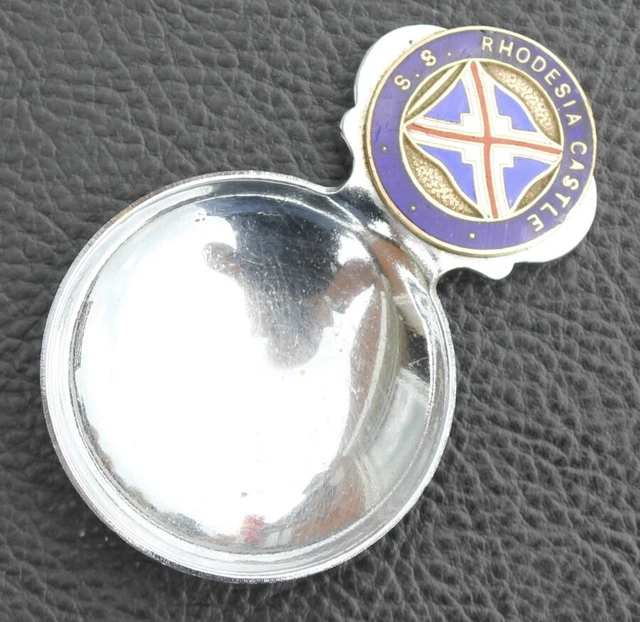 UNION CASTLE LINE Ss Rhodesia Castle Sold Onboard Enamel Tea Caddy ...