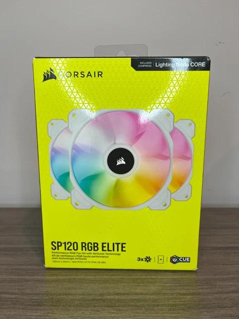 CORSAIR ICUE SP120 RGB ELITE Performance 120mm White PWM Triple Fan Kit ...