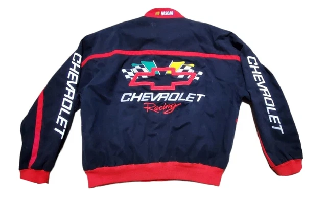 VINTAGE CHEVROLET RACING Champions Apparel NASCAR Jacket Red Black Mens ...