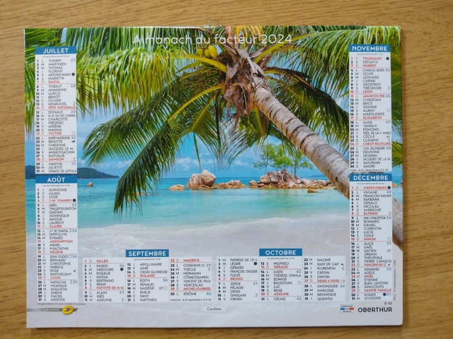 CALENDRIER LA POSTE 2024. Almanach du Facteur. Paysages Plages ...