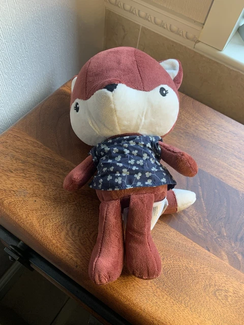 H&M HOME FOX Orange Dog Soft Toy Plush Baby Comforter Big Head Tail ...