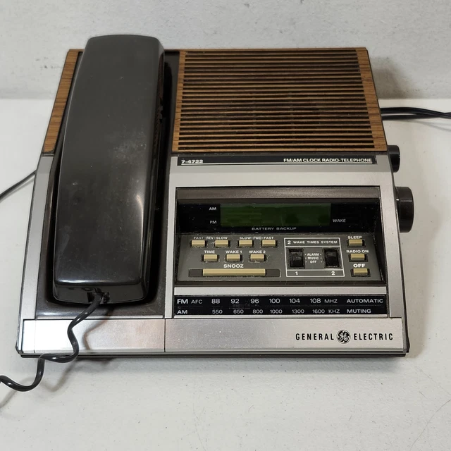GENERAL ELECTRIC FM/AM Alarm Clock Radio Telephone Model 7-4722 £33.97 ...