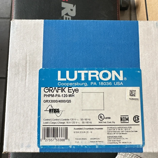 LUTRON (PHPM-PA-120-WH) GRAFIK Eye Phase-Adaptive Power Module GRX3000 ...