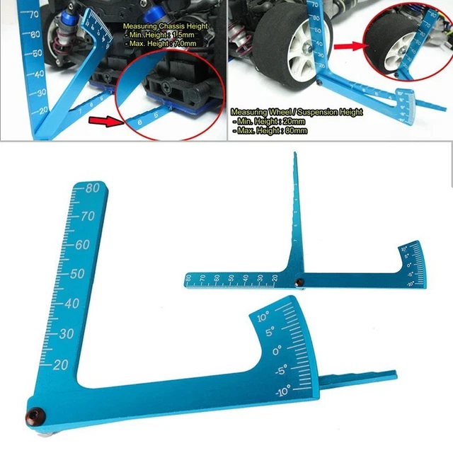 EASY ADJUSTMENT CAMBER Gauge Ruler for 1/8 1/10 RC Car Truck Tools Blue ...