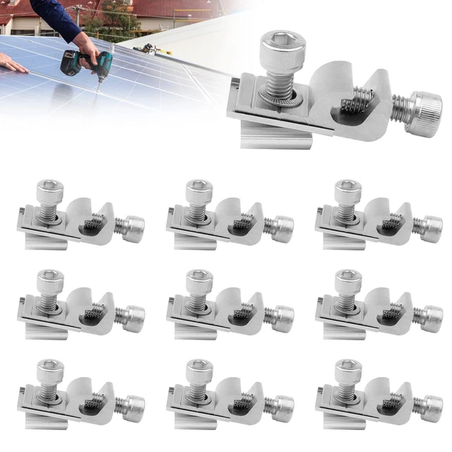 NEW SOLAR PANEL Earth Clamp Photovoltaic Bolt-On Coupling Ground Lug ...