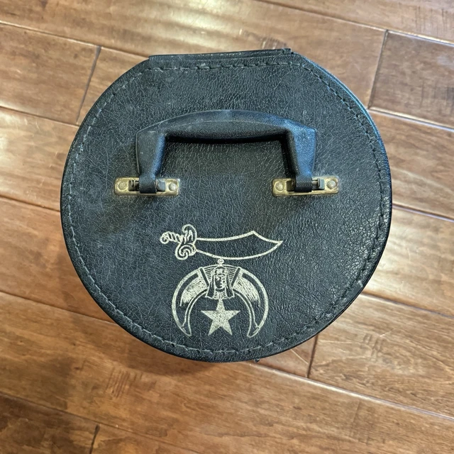 VINTAGE ANTHONY NIZZARDINI Masonic Shriner Fez Hat Storage Case Box w ...