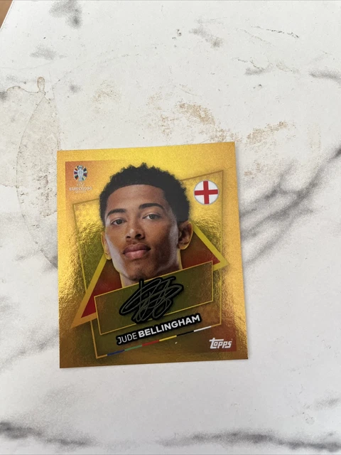 TOPPS EURO 2024 Sticker Jude Bellingham Gold Signature £12.50 - PicClick UK
