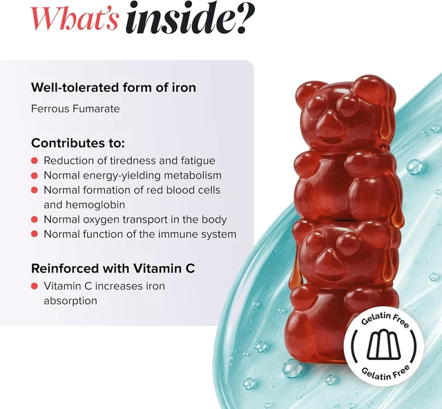 KIDS IRON GUMMIES - Iron Supplements with Vitamin C - Energy & Immune ...