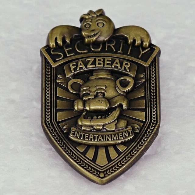 FIVE NIGHTS AT Freddy's Fazbear Security Logo Bronze Enamel Metal Pin ...
