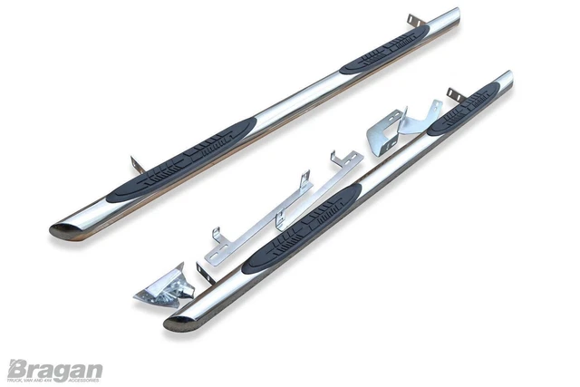 SIDE BARS +STEP Pads For Volkswagen Crafter LWB 2017+ Van Stainless ...