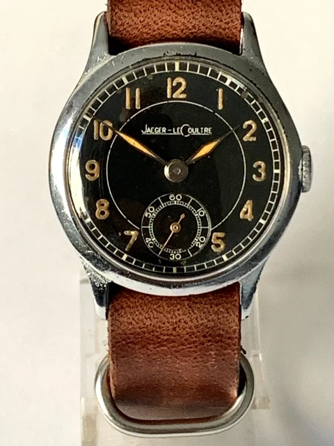 RARE 1940'S WW II Jaeger LeCoultre BLACK DIAL MILITARY / LUFTWAFFE MAN ...