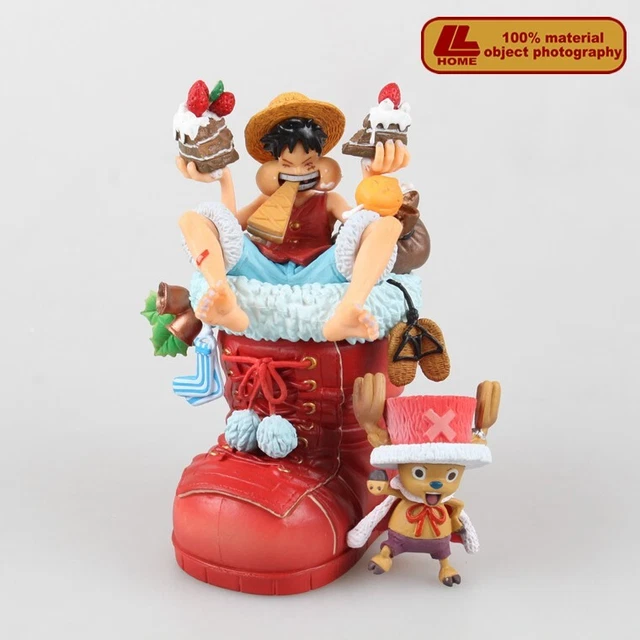 ANIME ONE PIECE Monkey D Luffy Tony Chopper Christmas PVC Figure Statue ...