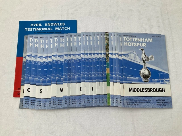 TOTTENHAM HOTSPUR 1975-76 Season - A Complete Set Of Home Football ...