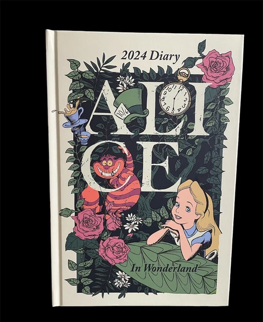 ALICE IN WONDERLAND 2024 Diary Day To Page View Hard Back New Disney A5 ...