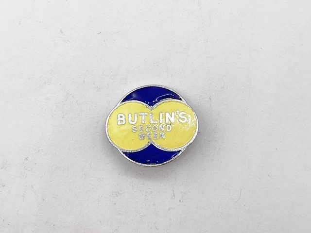 VINTAGE GENUINE ENAMEL Butlins Badge - Butlins Second Week ! £14.99 ...