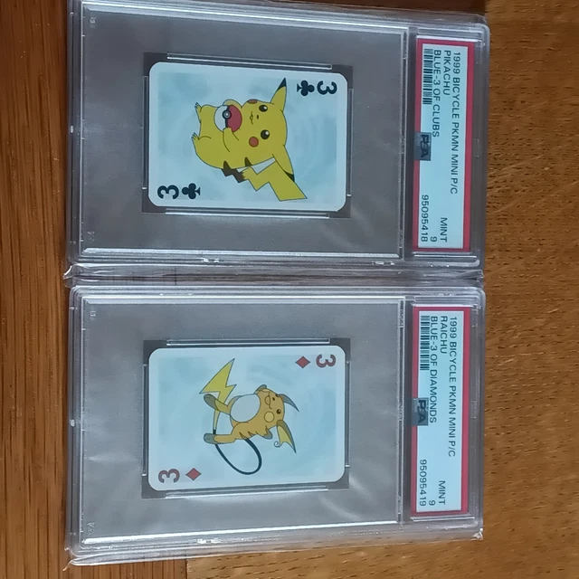 POKEMON 1999 BICYCLE Pokemon Card Pikachu Raichu Psa 9 Sequential £50. ...