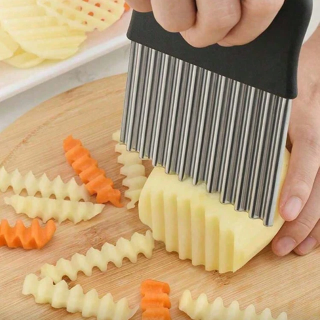 MANUAL WAVY POTATO & Vegetable Slicer | Stainless Steel Crinkle Cutter ...