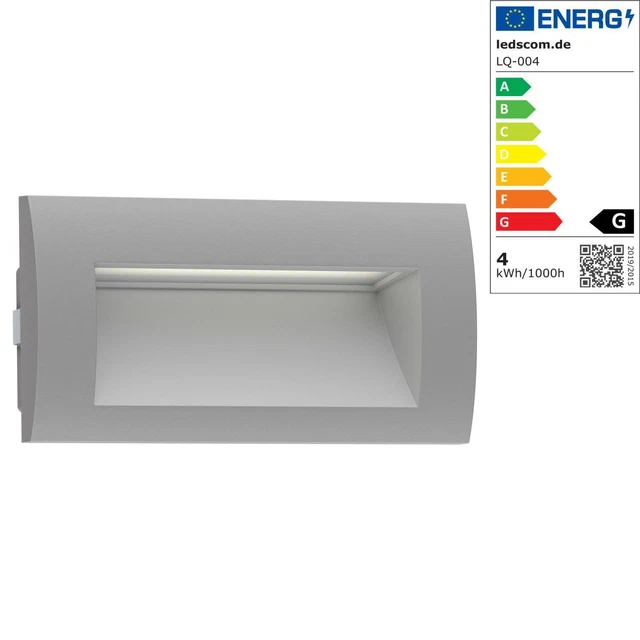 LED WANDEINBAULEUCHTE ZIBAL, Downlight da esterno, IP65, grigio opaco ...