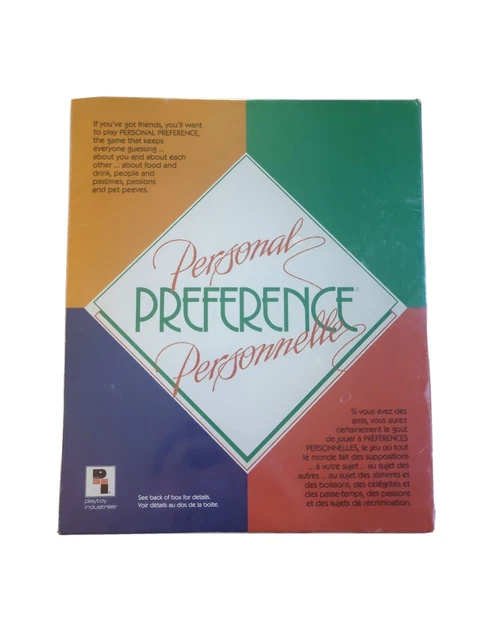 VINTAGE BOARD GAME Personal Preference 1987 Trivia Game Factory Sealed ...
