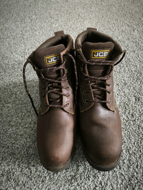 JCB MENS LEATHER Safety Work Boots Steel Toe Cap Size 11 £25.00 ...