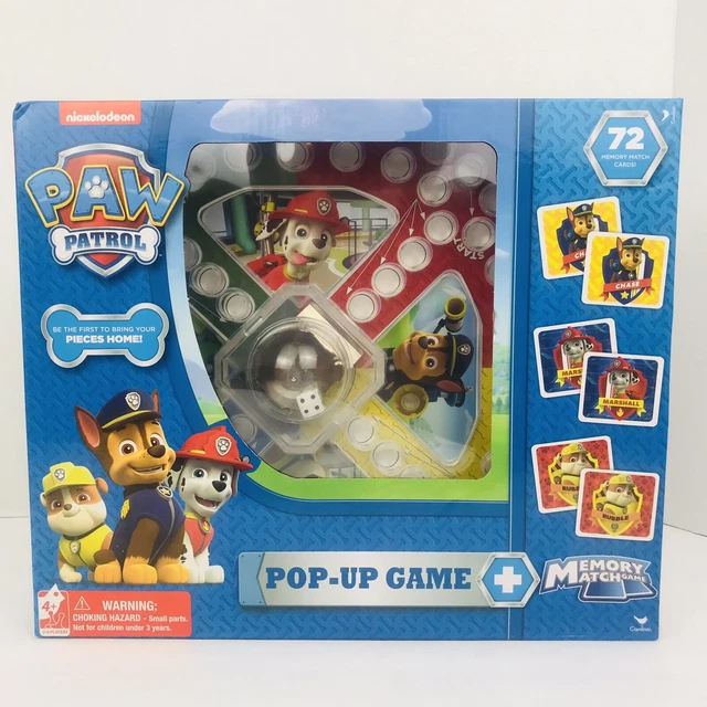 DISNEY NICKELODEON PAW Patrol Pop-up Board Game + Memory Match Card ...