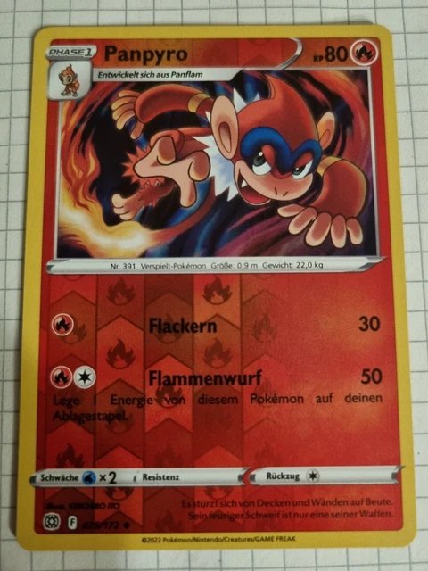 POKÉMONKARTE PANPYRO 025/172 Strahlende Sterne Reverse-Holo Deutsch ...