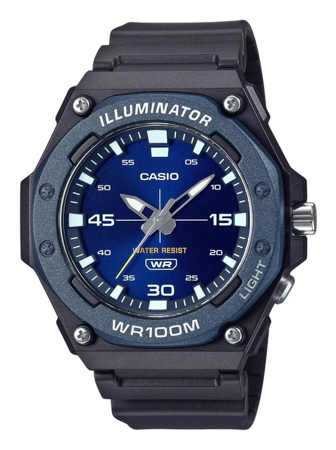 CASIO ILLUMINATOR ANALOG Blue Dial LED Light Quartz MW-620H-2AV 100M ...