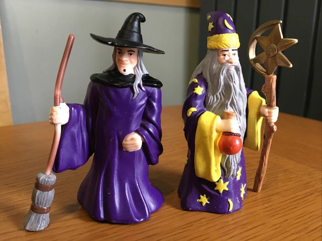 ELC VINTAGE MEDIEVAL Witch and Wizard X2 Fantasy Figure 2005 £9.95 ...