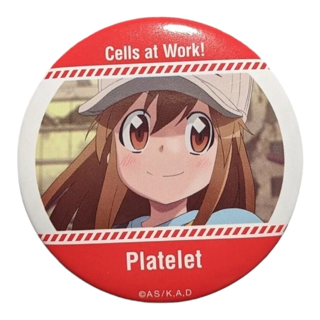 CELLS AT WORK! Platelets Can Badge Anime Official Movic $14.85 ...