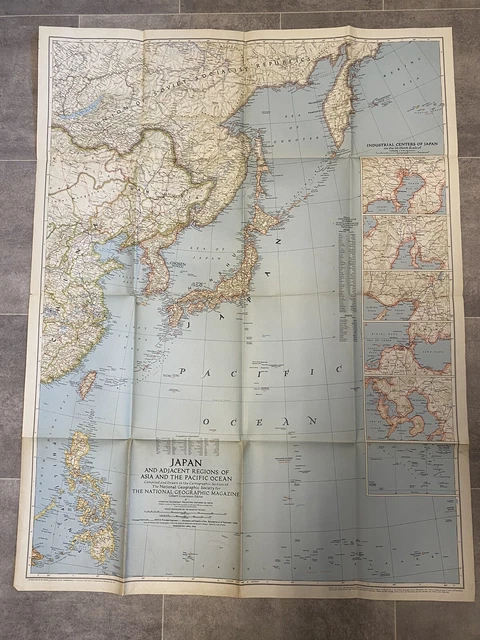 NATIONAL GEOGRAPHIC MAGAZINE Vintage Karte von Japan 1944 EUR 10,34 ...