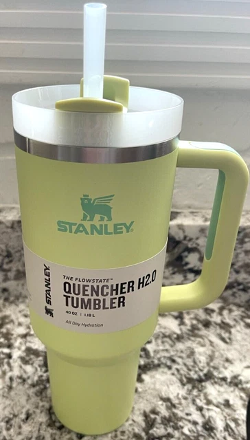 ☘☘☘NEW STANLEY FLOWSTATE H2.O Quencher Citron/ Jade Accent 40oz Tumbler ...