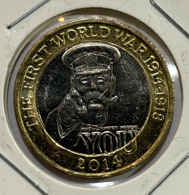 2014 GREAT BRITAIN 2 Pounds - Elizabeth II World War I Lord Kitchener ...