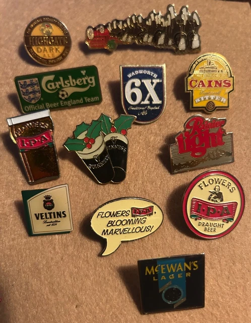 BEER BREWERY PIN Badges Guinness, Flowers, Wadworths, Cains, McEwans £ ...