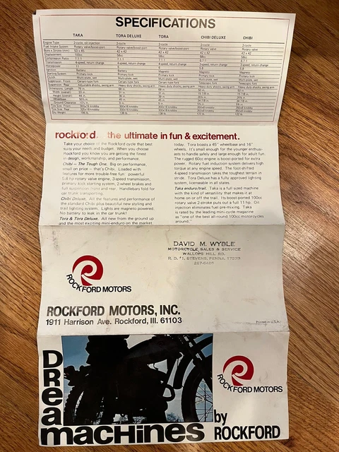 ORIGINAL CHIBI DELUXE Tora Deluxe Take Motorcycle Sales Literature ...