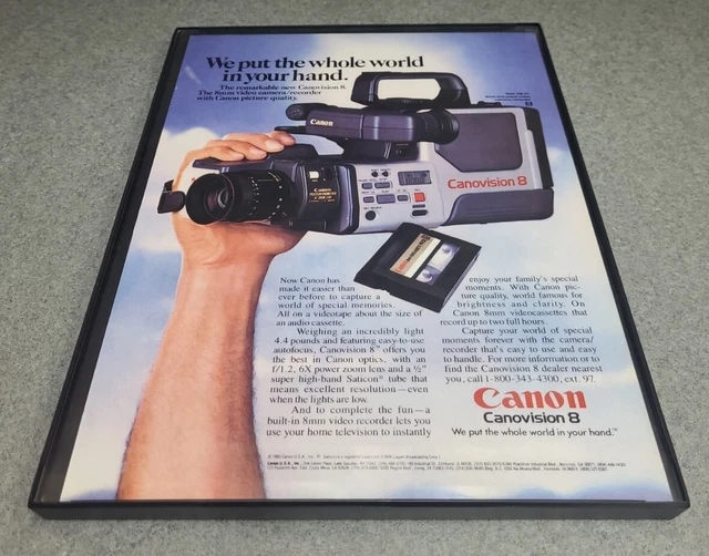 1985 CANON CANOVISION 8 VHS Video Camera 8mm Photography Print Ad ...