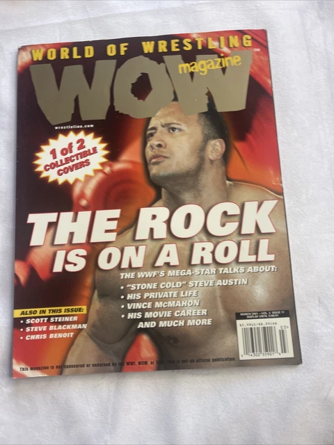 WORLD OF WRESTLING Magazine Vol. 2 #11, The Rock Cover, March 2001 WWE ...