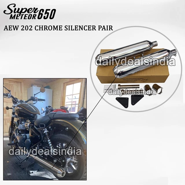 ROYAL ENFIELD SUPER Meteor 650 SS "AEW TE 202 Exhaust Silencer Pair ...