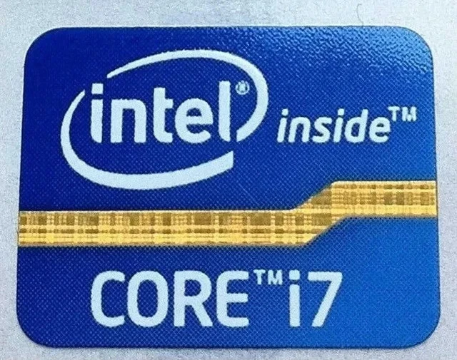 INTEL CORE I7 Sticker Decal Label Badge Emblem Symbol Computer Laptop ...