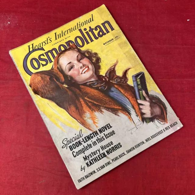 Hearsts Cosmopolitan October 1935 Vtg Magazine Bradshaw Crandell Cover