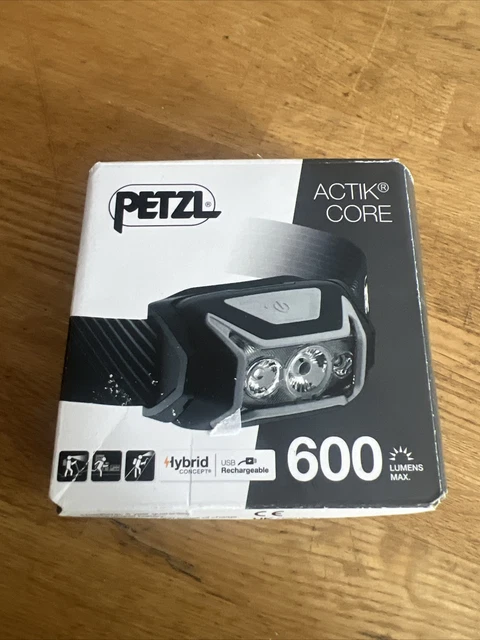 PETZL ACTIK CORE Rechargeable Head Torch - Grey £42.99 - PicClick UK