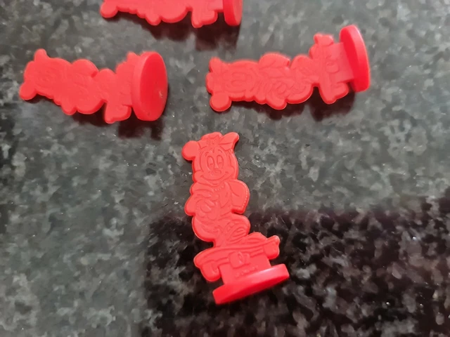 DISNEY SORRY! BOARDGAME 1990 - Replacement 4 x RED MICKEY PIECES $16.80 ...