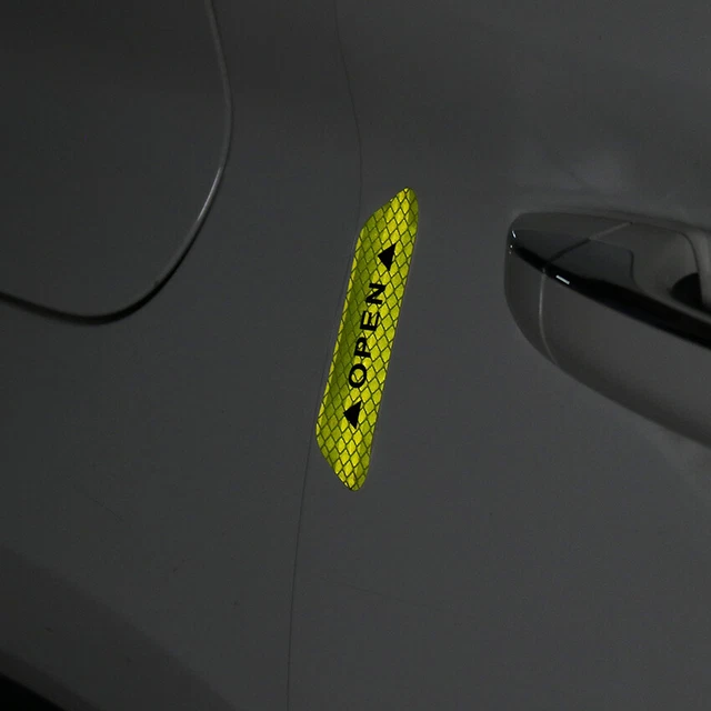 CAR DOOR OPEN Reflective Sticker Yellow Safety Warning Decal $9.95 ...